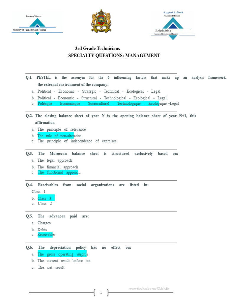 MCQ Management Answers | PDF | Taxes | Debt