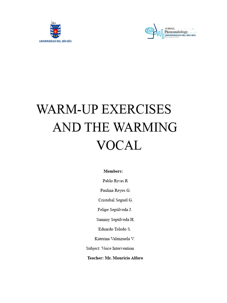 Warm-up and Cool-down Exercises | PDF | Human Voice | Vowel