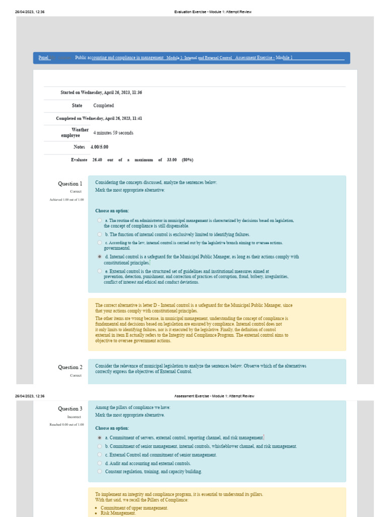 Public accounting and compliance in management Module 1 - Review | PDF ...