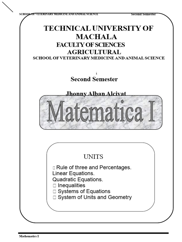 Mathematics Module For Veterinary | PDF | Equations | Dose (Biochemistry)