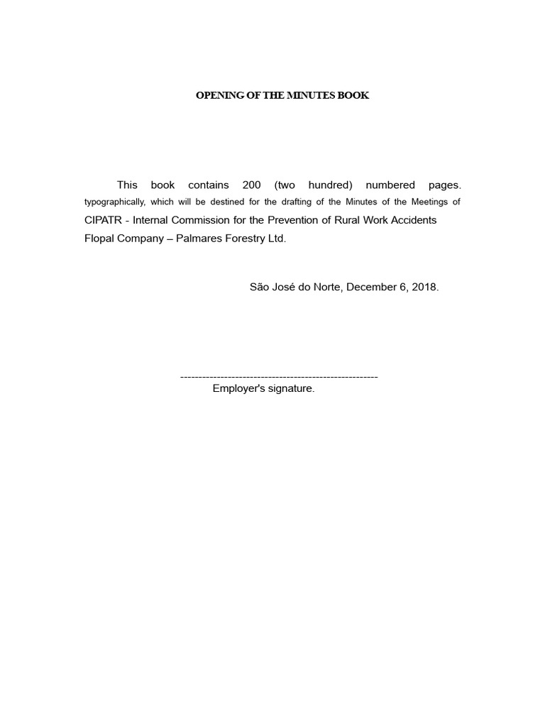Minutes Book for CIPATR Meetings | PDF