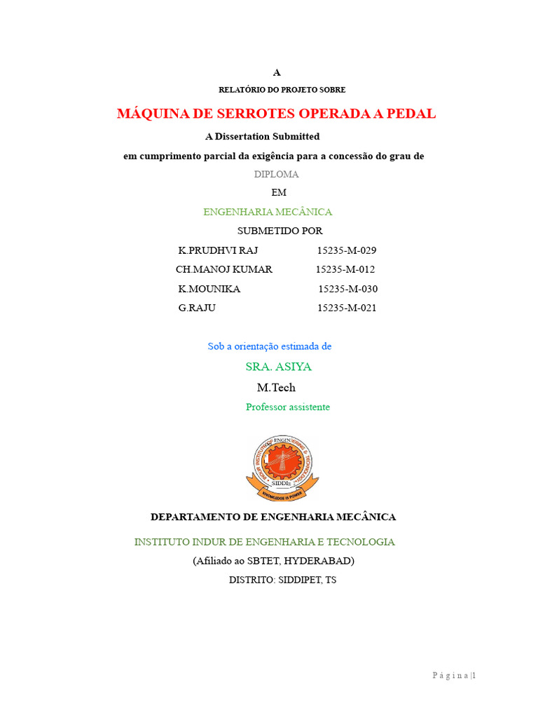 Máquina de Serra Operada a Pedal | PDF | Ferramentas | Eletricidade