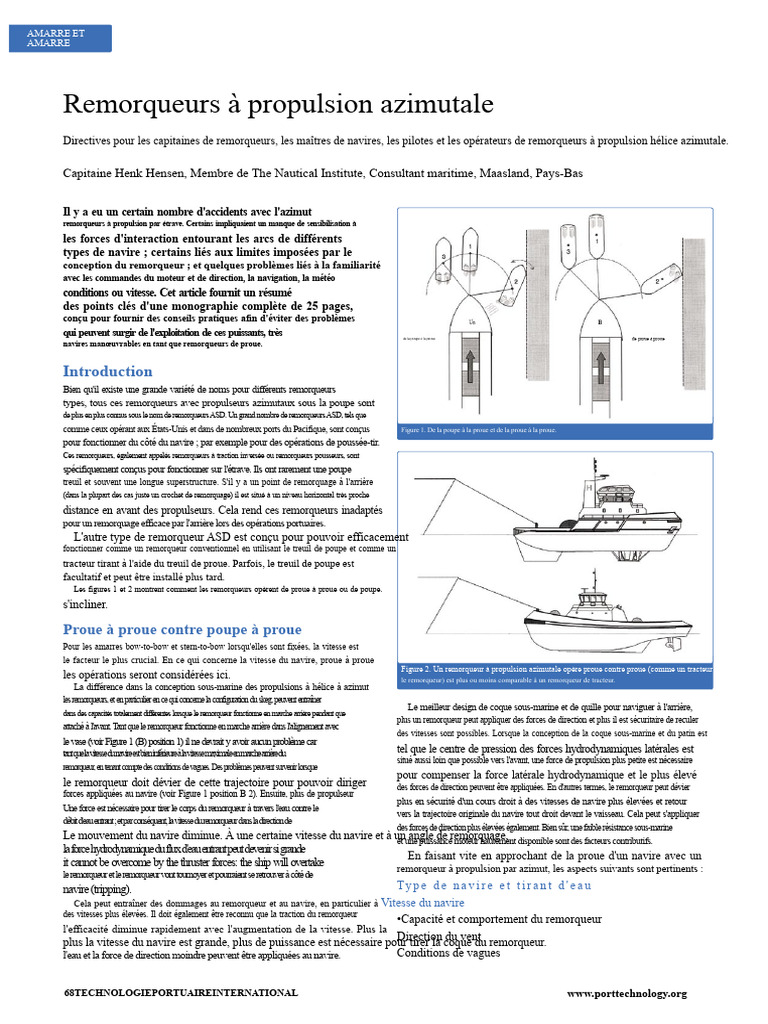 Conseils pour remorqueurs à propulsion azimutale | PDF | Remorqueur ...