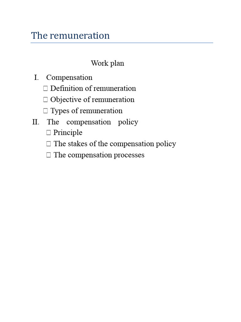 The Remuneration | PDF | Salary | Employment