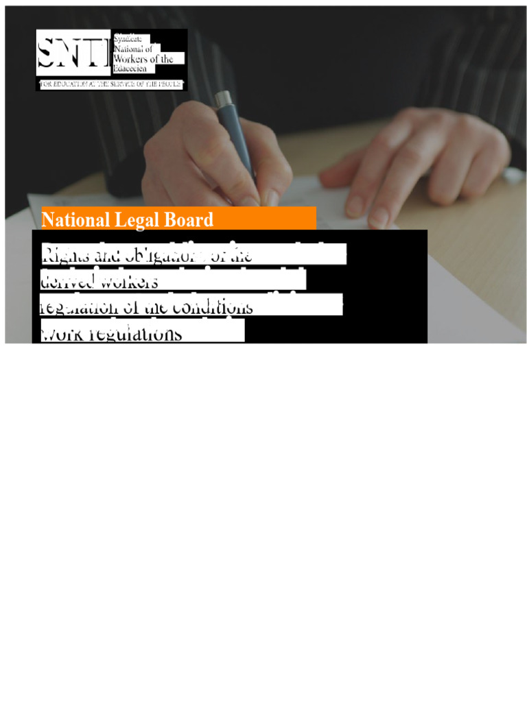 SNTE Rights and Obligations of Workers Derived from the Regulations of ...