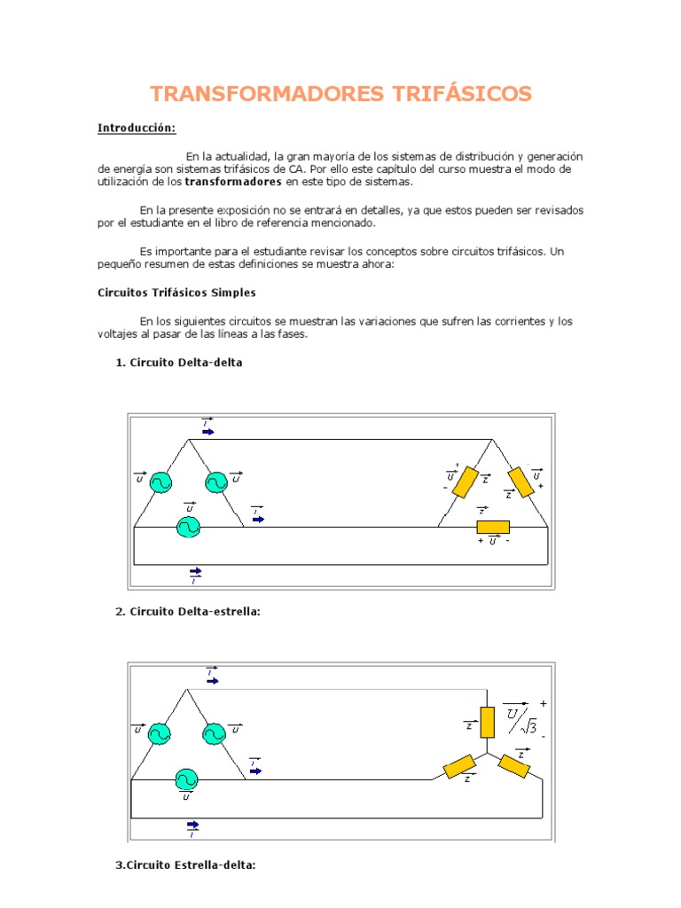 Circuitos Estrella Delta Triangulo | Transformador | Corriente eléctrica