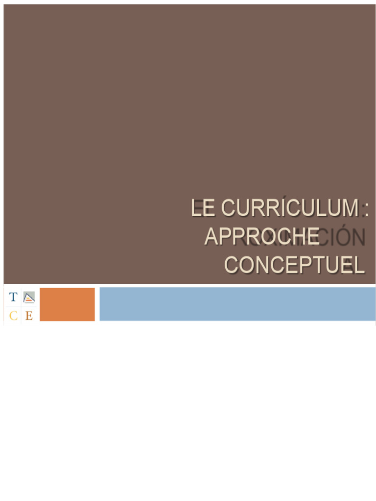 Approche conceptuelle du curriculum éducatif | PDF | Pédagogie ...