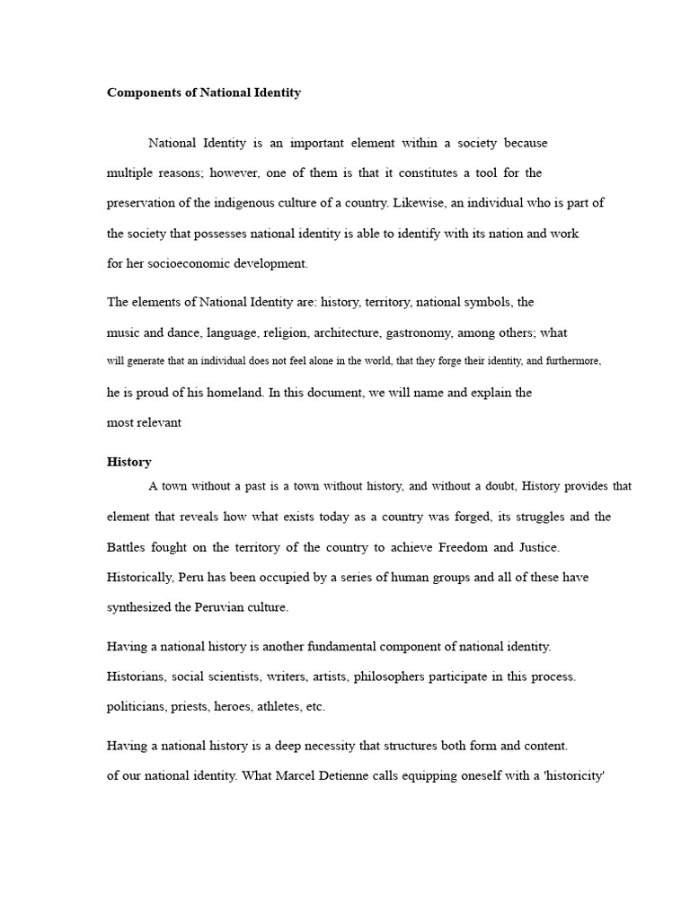 Components of National Identity | PDF | Peru