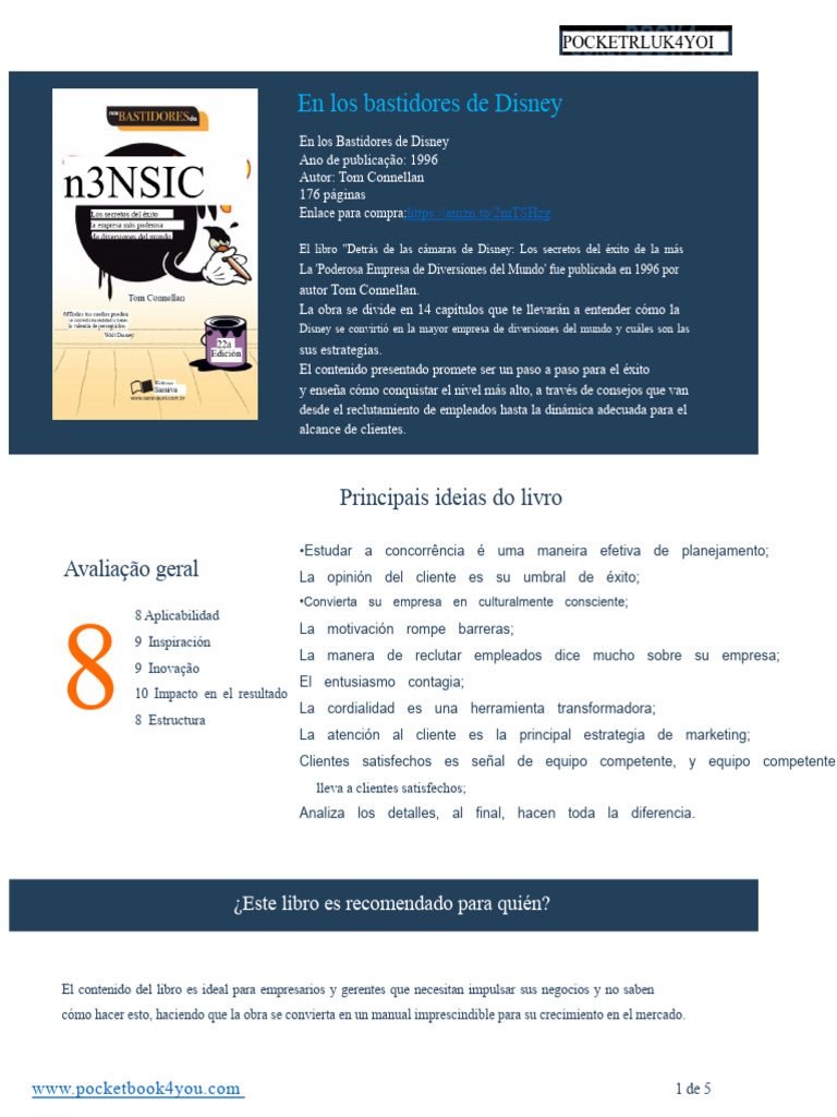 En Los Bastidores de Disney - Tom Connellan | PDF | Marketing | Plan de ...