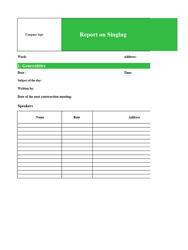 Comprehensive Singing Work Report | PDF