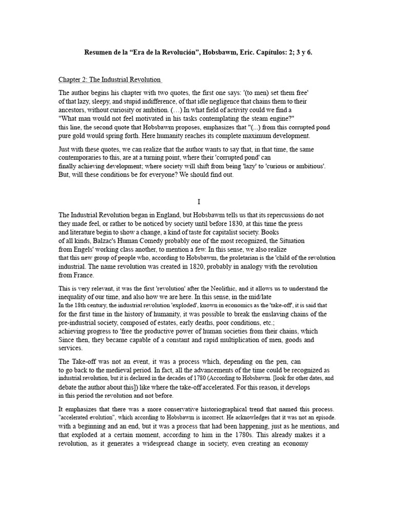 Hobsbawm's Industrial Revolution Summary | PDF | Maximilien Robespierre ...