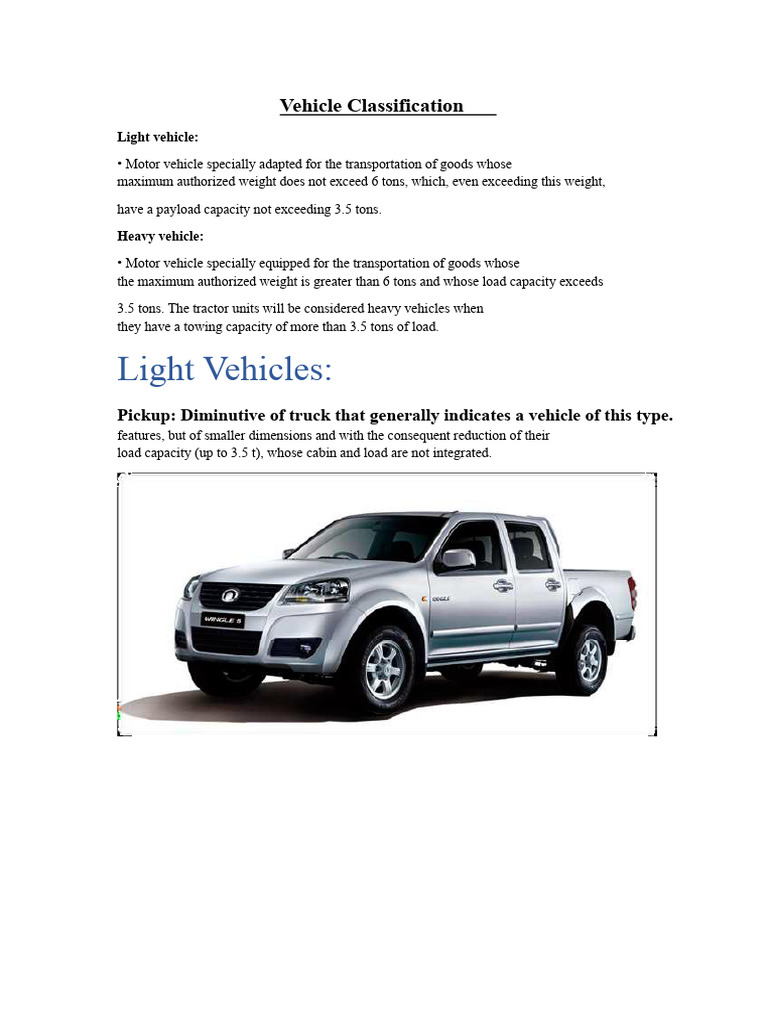 Classification of Land Transport Cargo Vehicles | PDF | Truck | Transport