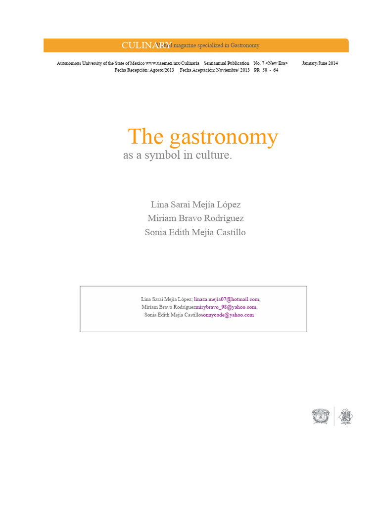 The Gastronomy Symbol Culture PDF | PDF | Symbols | Traditions