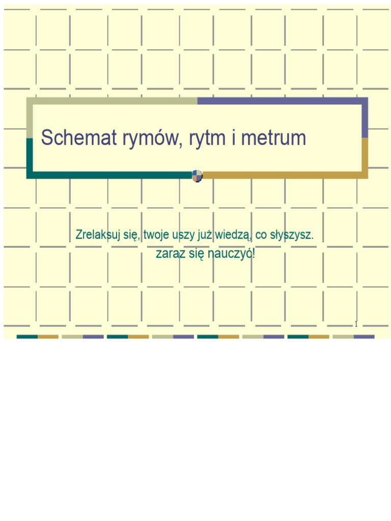Schemat Rymów, Rytm I Metrum | PDF