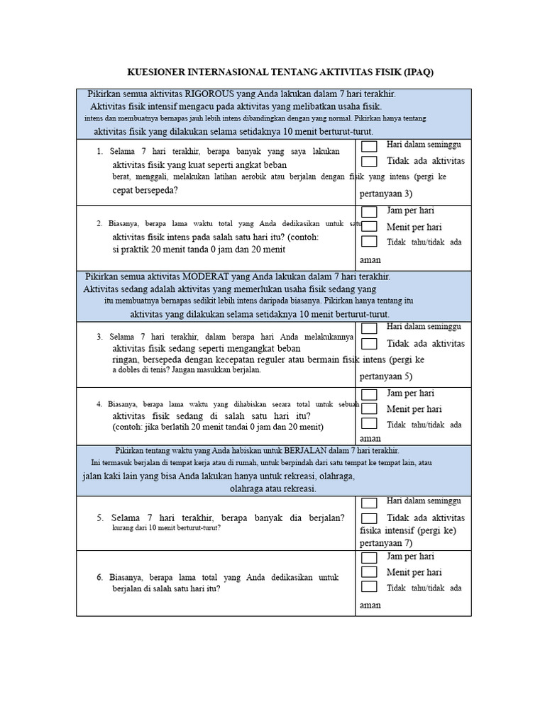 IPAQ_kuesioner_0 | PDF