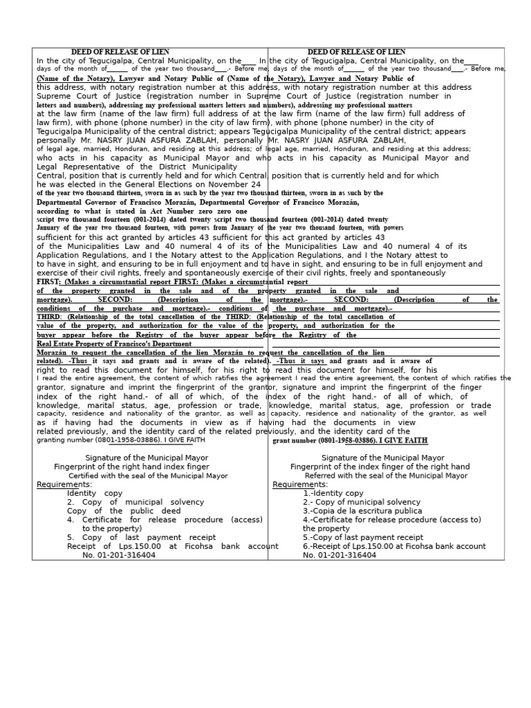 Release of Lien Act | PDF | Notary Public | Mortgage Law