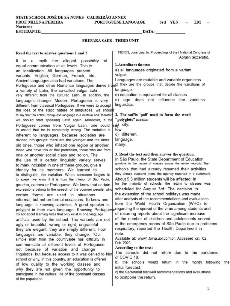 Understanding Language Variations in Portuguese | PDF | Latin ...