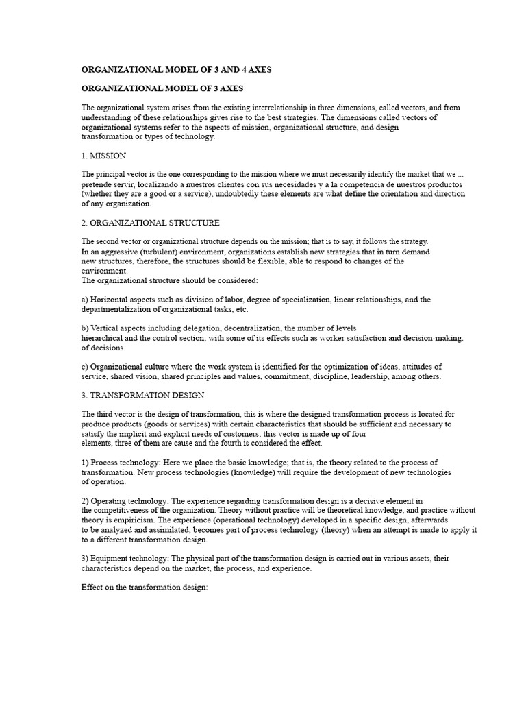 Three-Axis and Four-Axis Model | PDF | Organizational Structure | Business