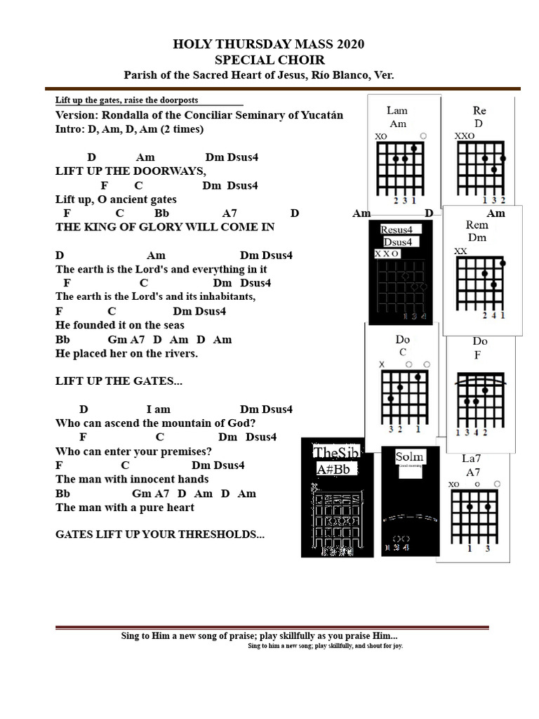 Holy Thursday Songs With Chords 2020 | PDF | Glory (Religion) | Mass ...