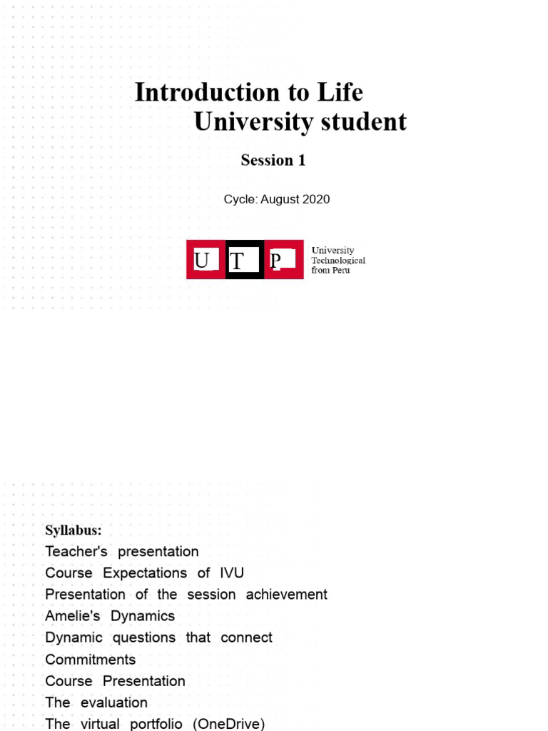 S01.s1 - Introduction to University Life | PDF