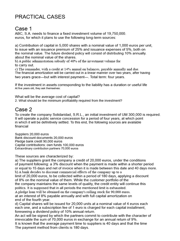 Cases.Cost Capital | PDF | Cost Of Capital | Capital Structure