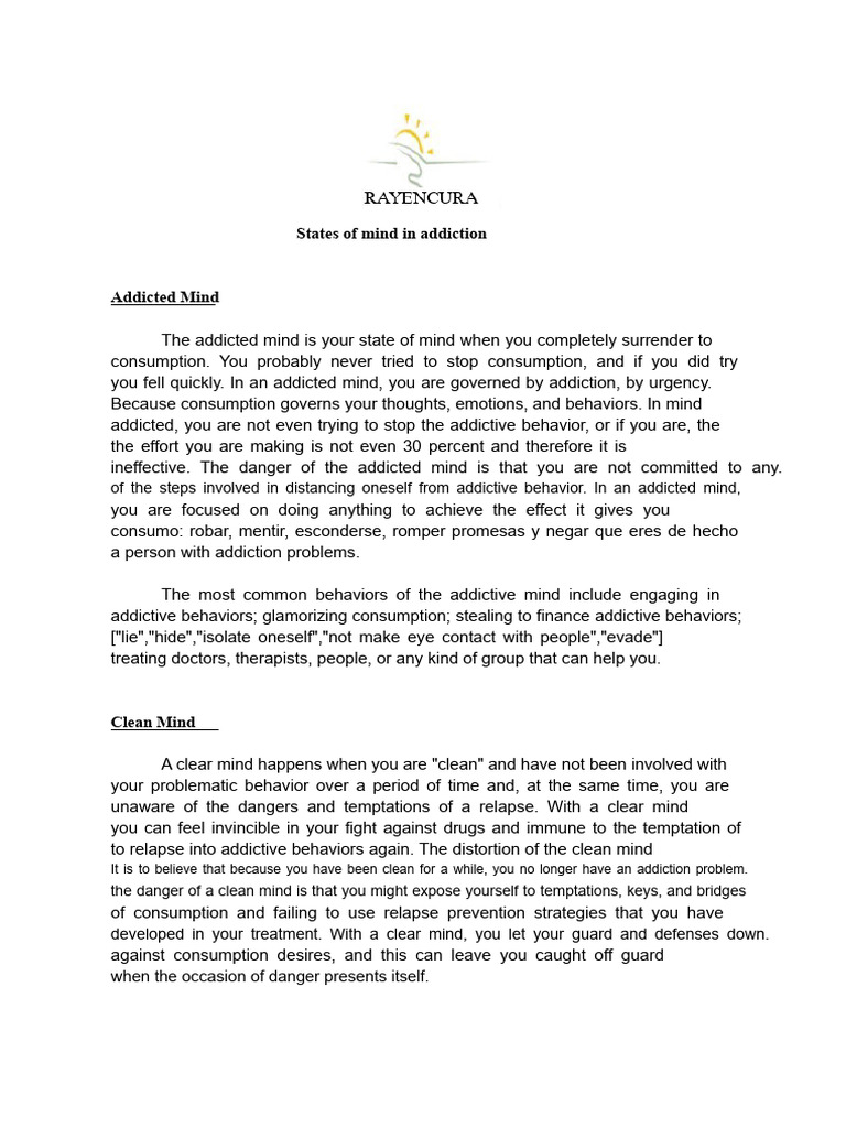 22.-DBT Addictive Mind, Clean and Clear | PDF | Mind | Relapse