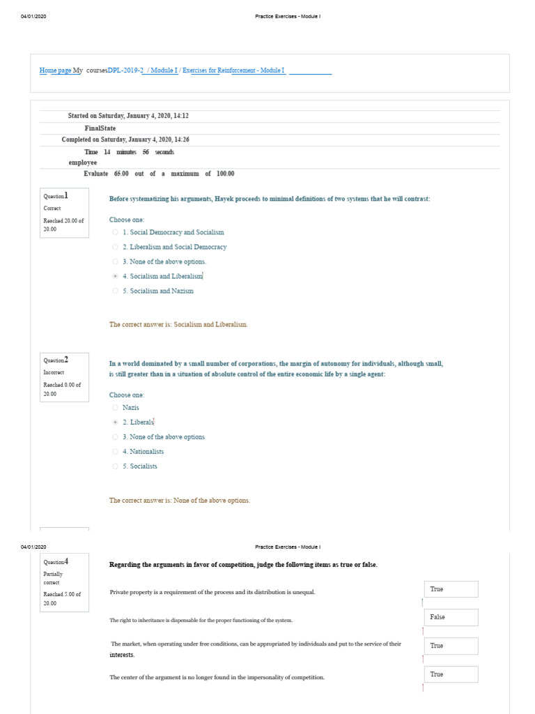 Exercises - Module I Political Doctrine Liberalism - Class 2 | PDF ...