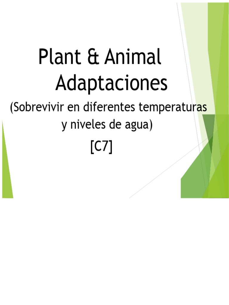 Adaptaciones - Planta y Animal en Caliente-Frío, Húmedo-Seco | PDF ...
