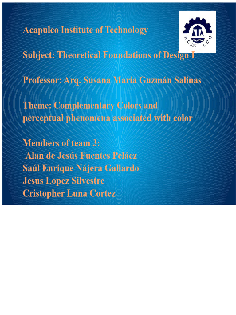 Complementary Colors and Perceptual Phenomena Associated With Color ...