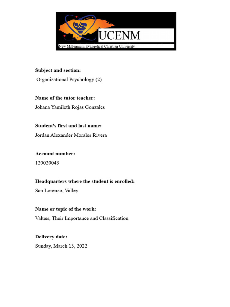 Values, Their Importance and Classification | PDF | Value (Ethics ...