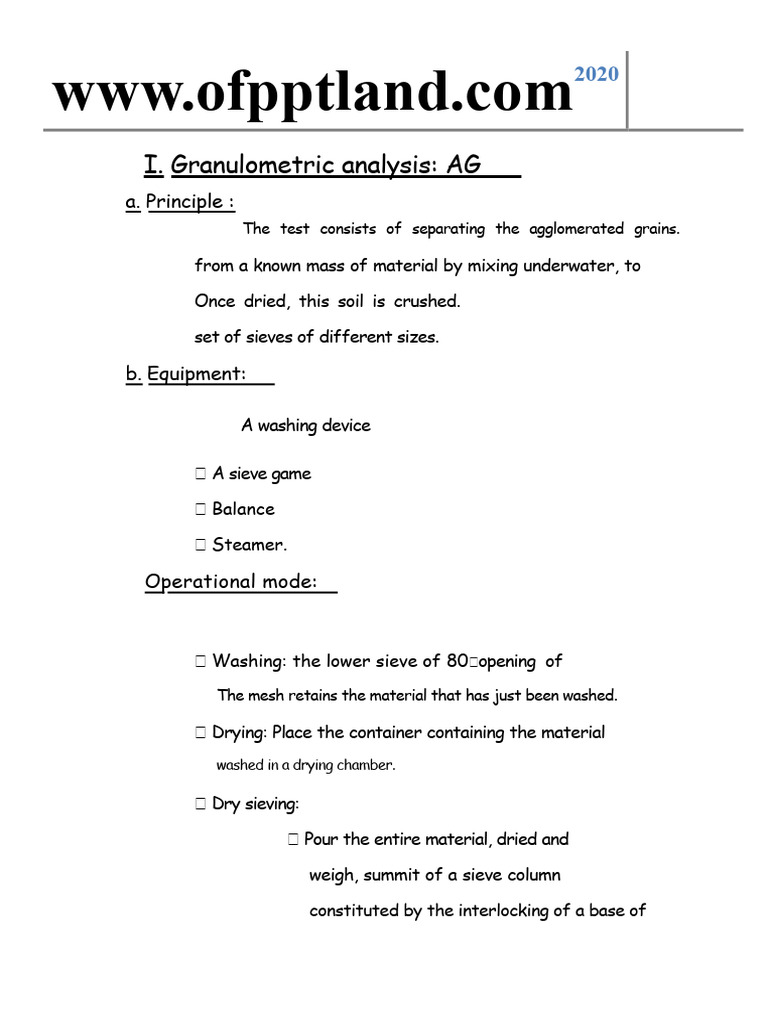 Grain Size Analysis Test AG | PDF