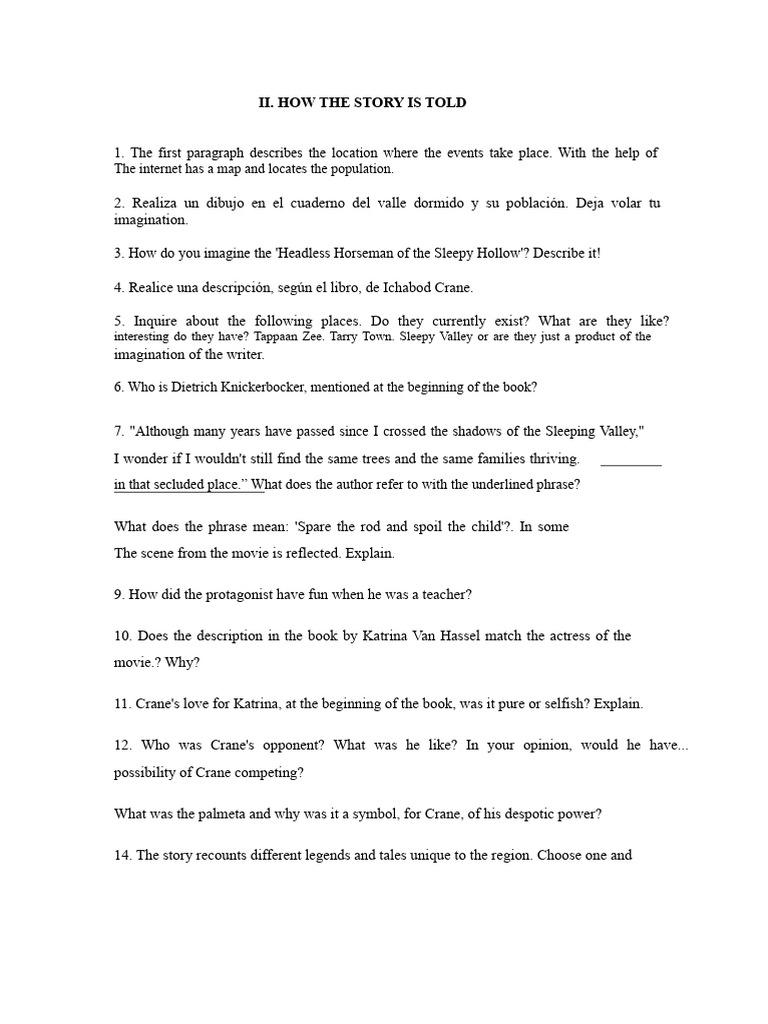Analyzing "Sleepy Hollow" Storytelling Elements | PDF | The Legend Of ...