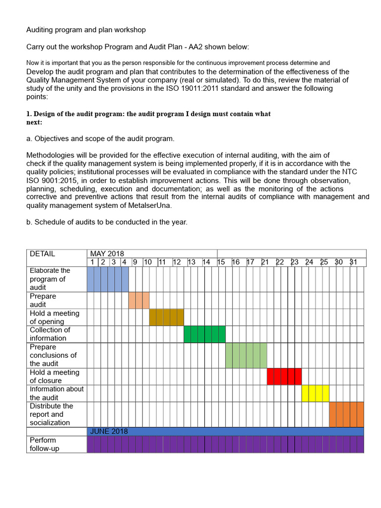 Workshop Program and Audit Plan | PDF | Audit | Quality Management System