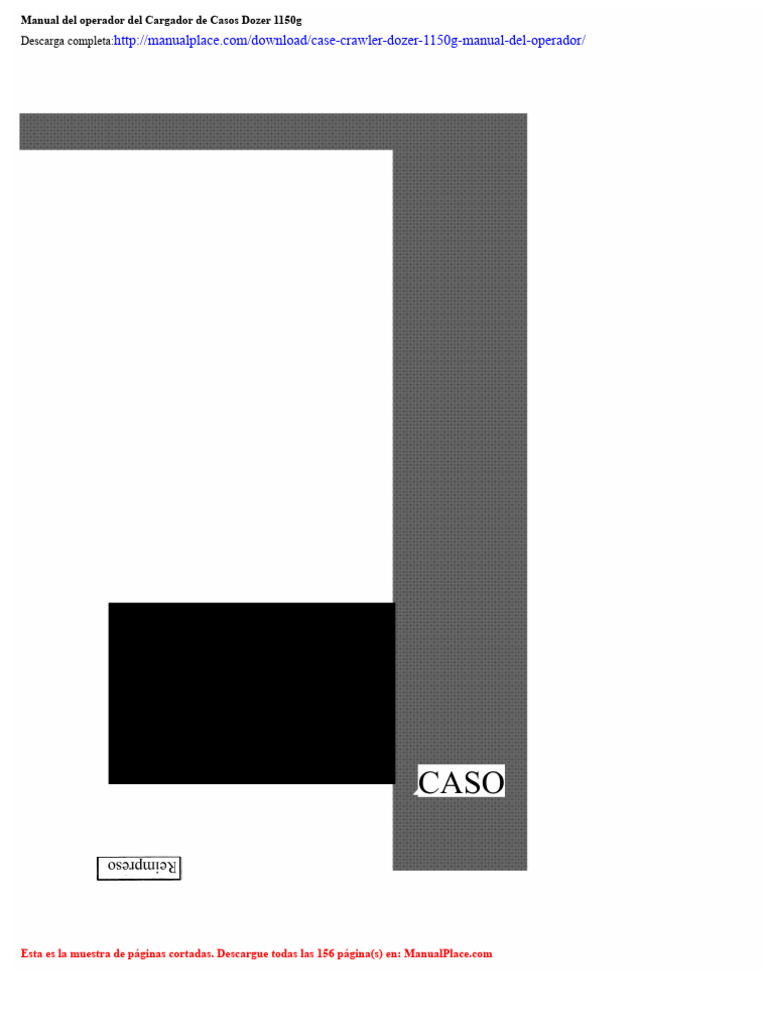 Manual Del Operador de La Excavadora Case Crawler Dozer 1150g | PDF