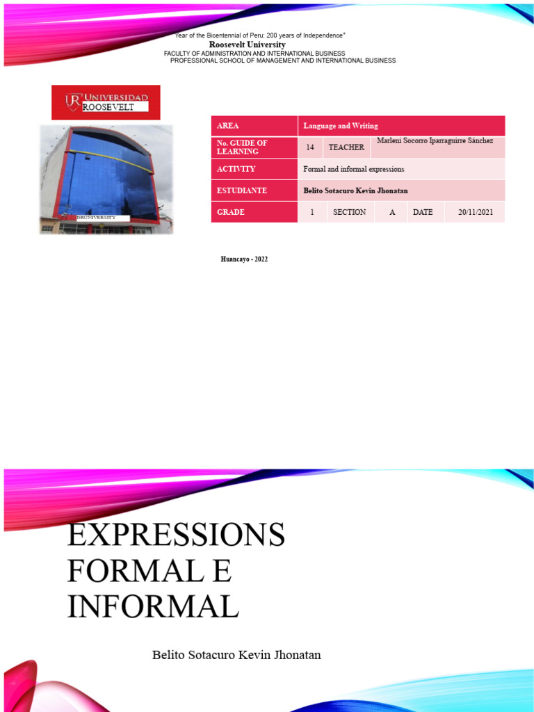 Formal and Informal Expressions | PDF | Linguistics | Human Communication