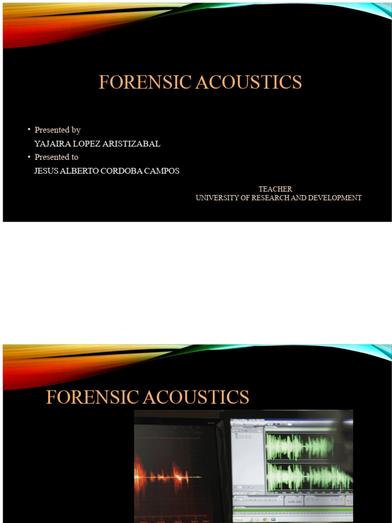 Forensic Acoustics: Voice Identification Techniques | PDF | Forensic ...