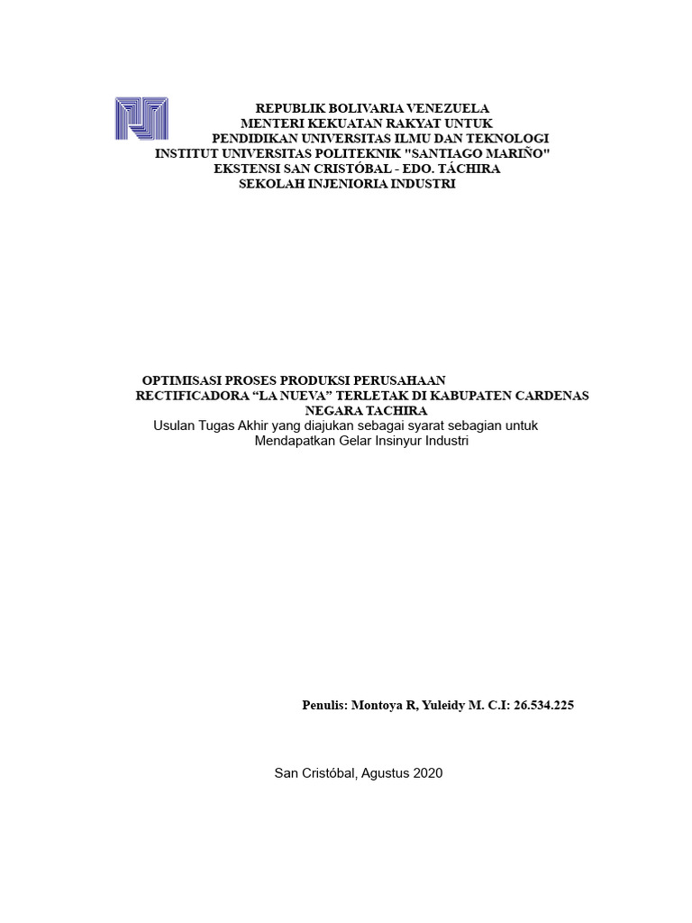 Optimasi Proses Produksi, Penggilingan Baru Yuleidy Akhir | PDF