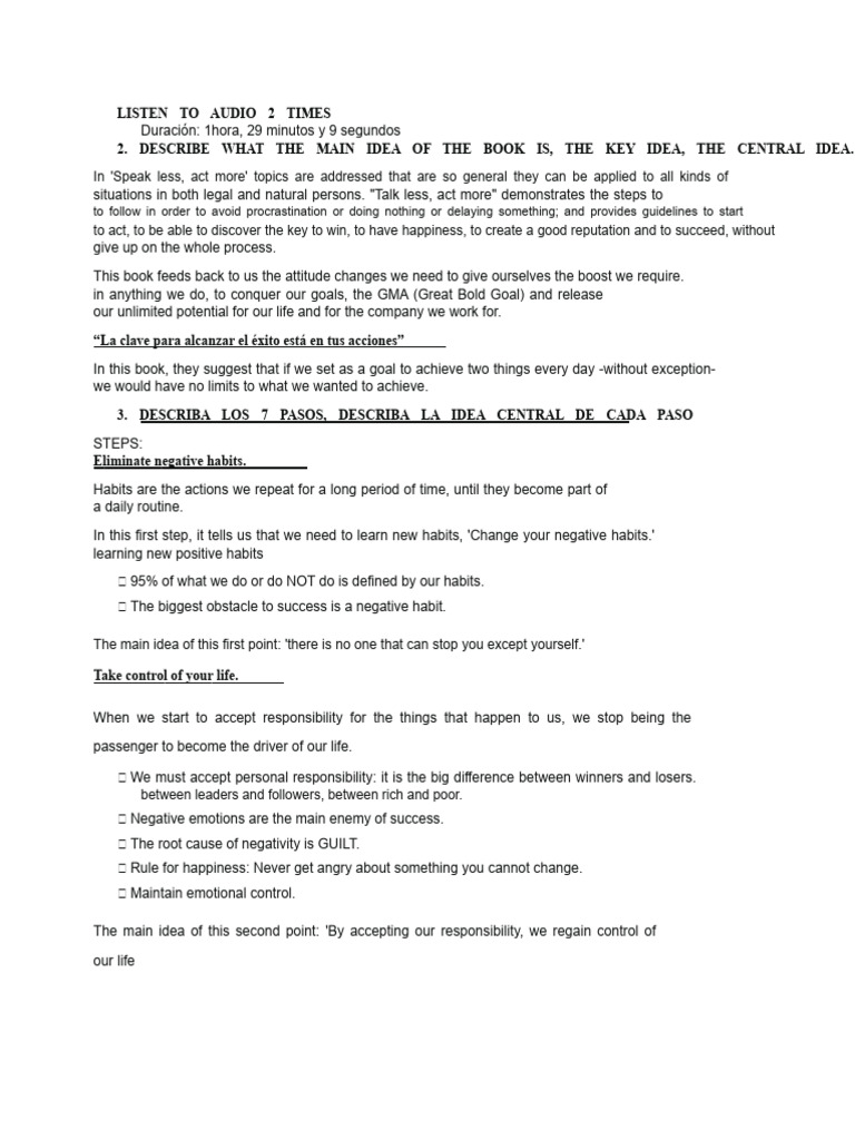 Analysis - Talk Less, Act More | PDF | Procrastination | Professional ...
