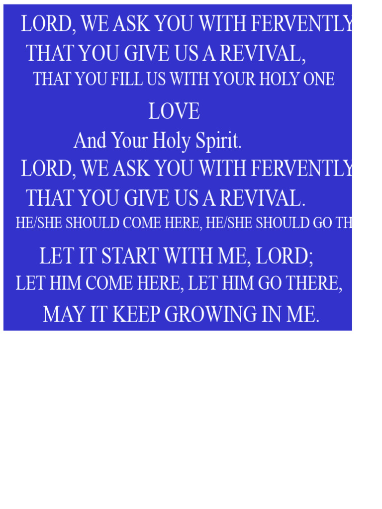 Lord, We Ask You Fervently | PDF
