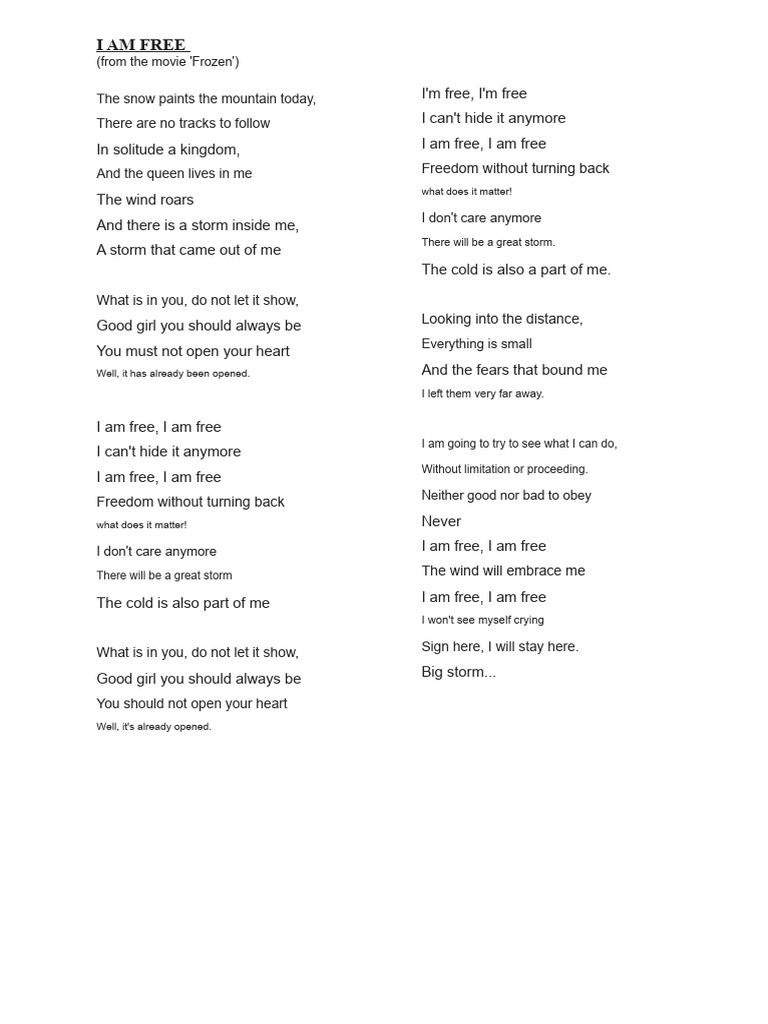 I am free | PDF