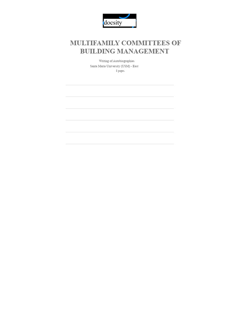 multifamily building management committees | PDF | Venezuela