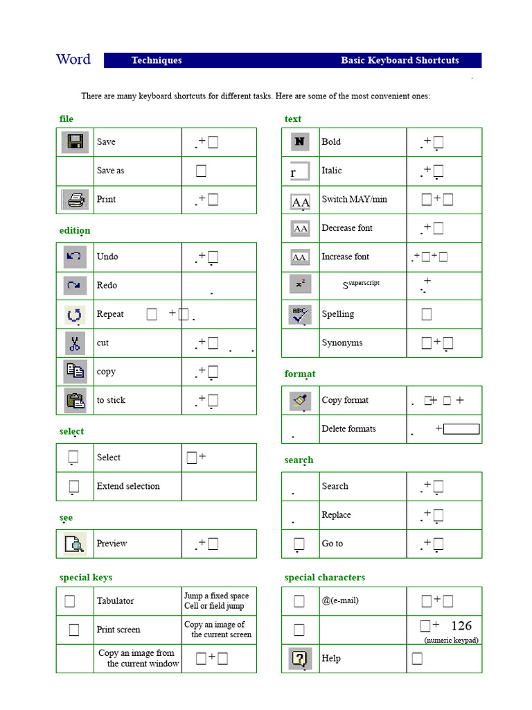 Basic Keyboard Shortcuts 235915 060111 9136 PDF | PDF | Computer ...