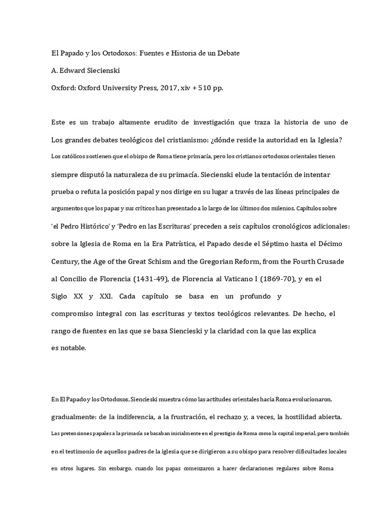 Historia del Papado y Ortodoxos | PDF | Papa | Familias ...