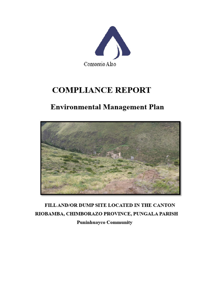 Environmental Compliance Report Puninhuayco | PDF | Agriculture | Landfill