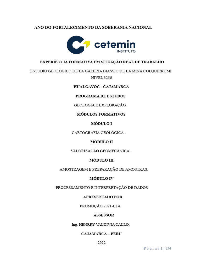Estudo Geológico da Mina Colquirrumi | PDF | Erosão | Mineração