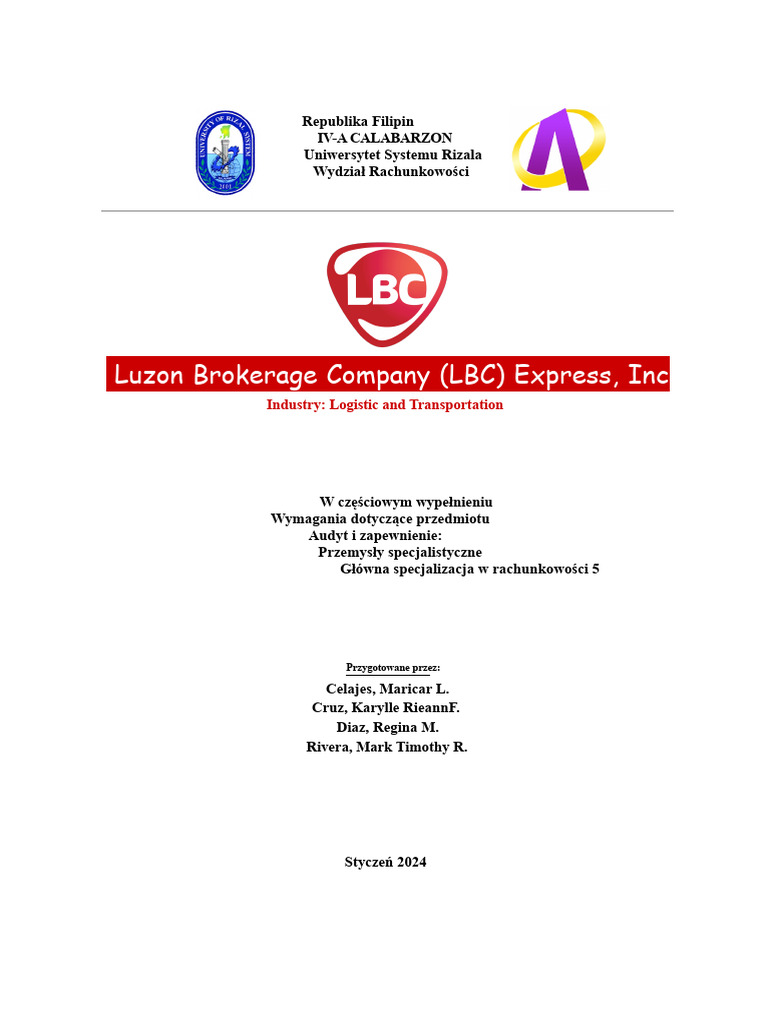Luzon Brokerage Company (LBC) Express, Inc. | PDF