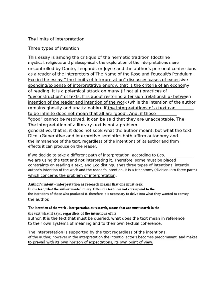Understanding Eco's Interpretation Limits | PDF | Kabbalah | Intention