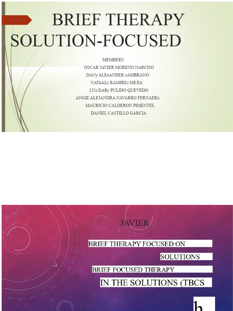 Solution-Focused Brief Therapy Guide | PDF | Psychology | Disability