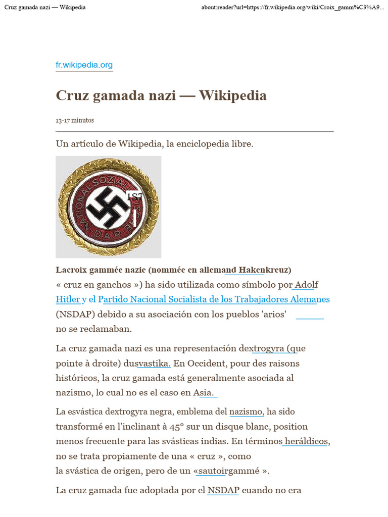Historia de La Cruz Gamada Nazi | PDF | nazismo | Alemania nazi