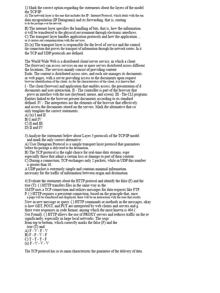 Objective Test - Computer Networks - ADS - Score 100 | PDF | Computer ...